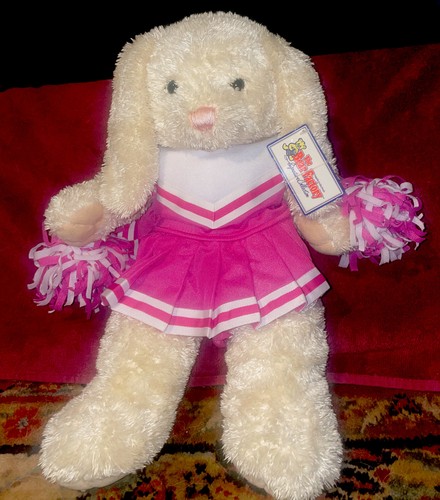 BEAUTIFUL BEAR FACTORY PLUSH TOY 17" CHEERLEADING CHEERLEADER BUNNY ...