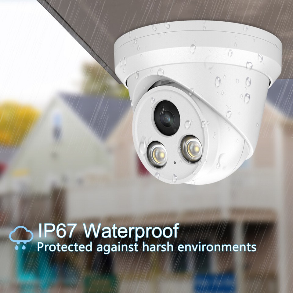 Full Color HIK Compatible 5MP ColorVu POE Outdoor Security Camera MIC ...