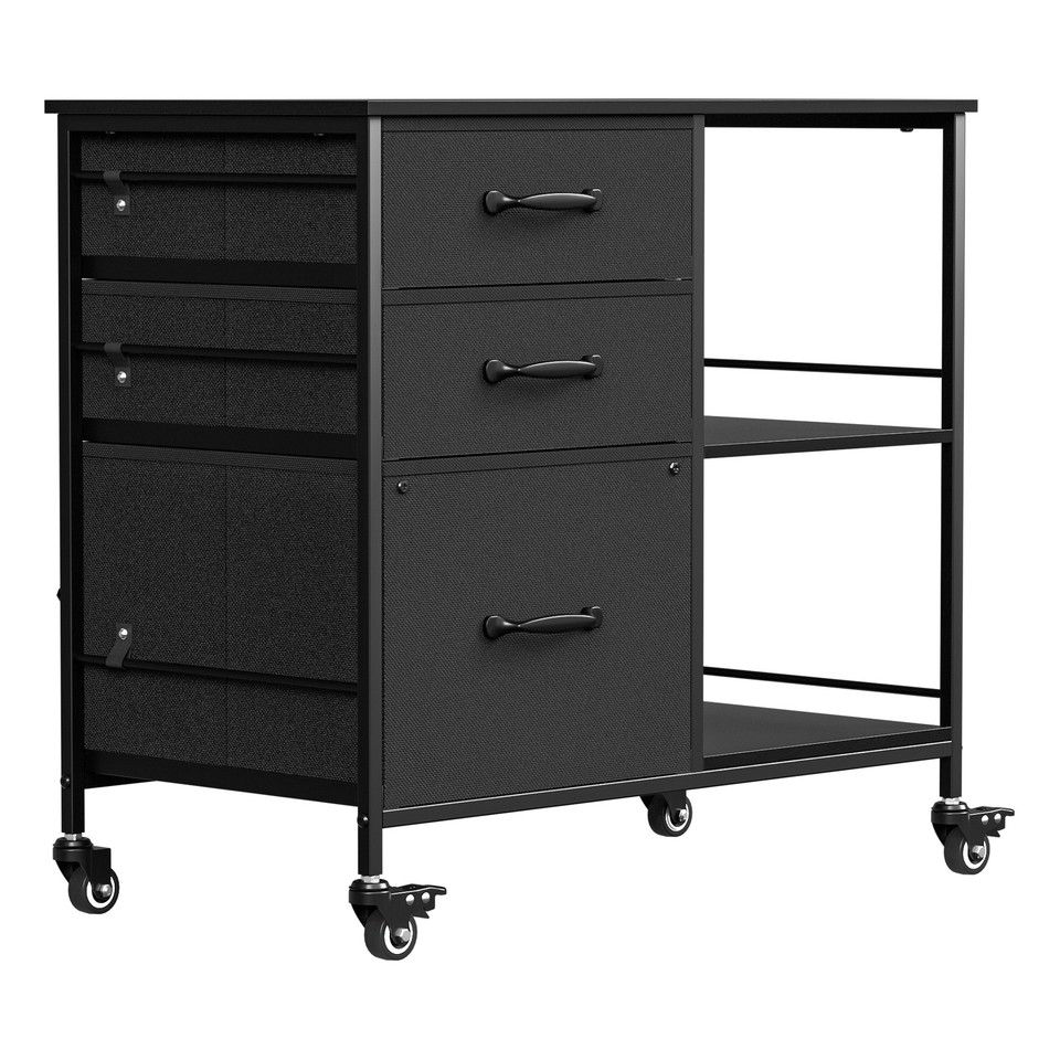 3 Drawers File Cabinet File Folders Lockable Filing Cabinets Open Shelf ...