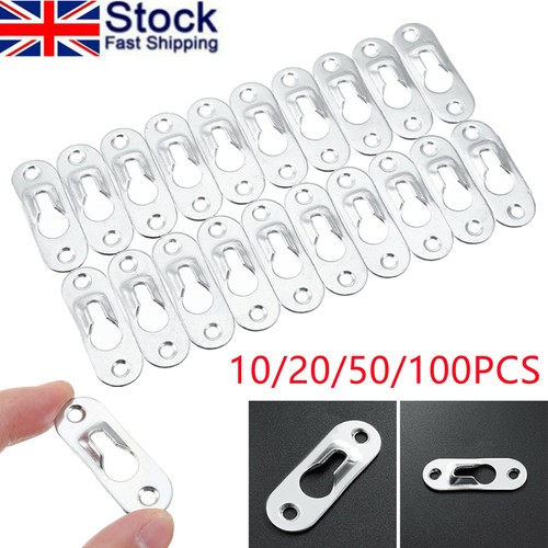 10-100PC Heavy Duty Keyhole Picture Frame Hangers Two Hole Hanging ...