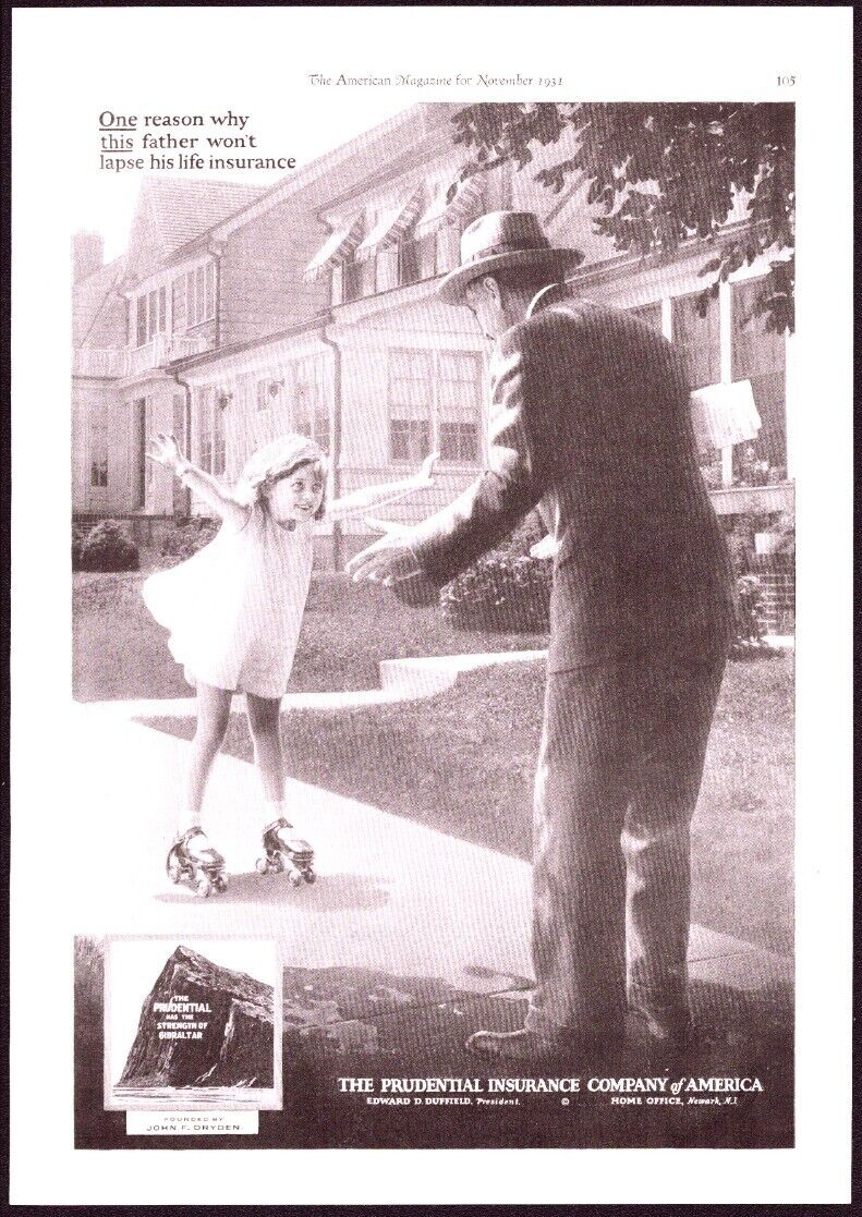 1931 Print Ad the Prudential Insurance Company Of America | eBay