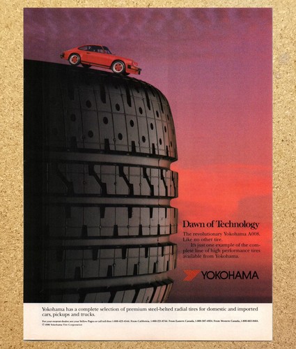 Yokohama A008 Car Steel Radial Tire Porsche - Vintage Print Ad Ephemera ...