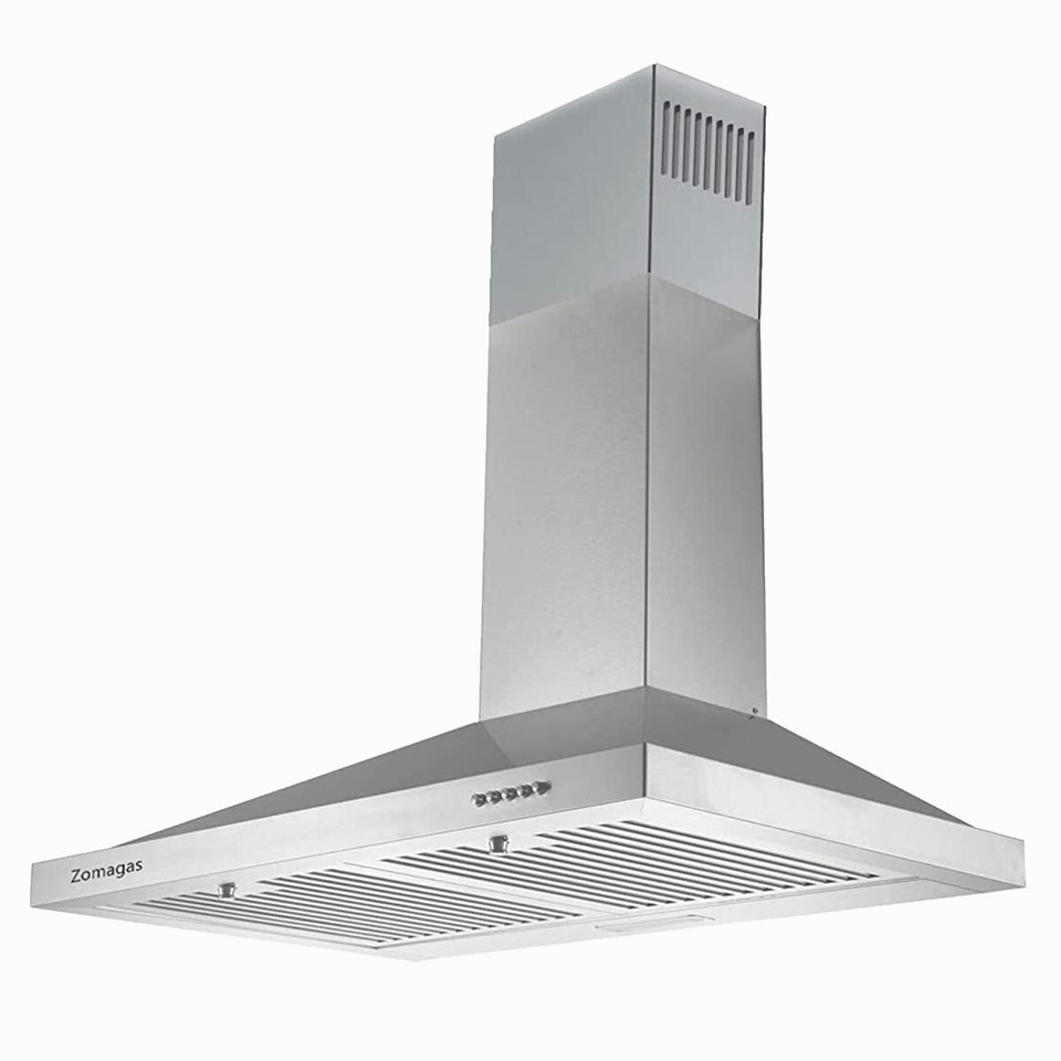 24 in Kitchen Range Hood 450 CFM Wall Mounted Cook Fan LED 3-Speed Fan ...