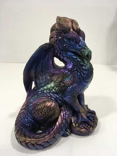 Windstone Editions 9" 1986 Pena Peacock Blue Male Dragon Retired | eBay