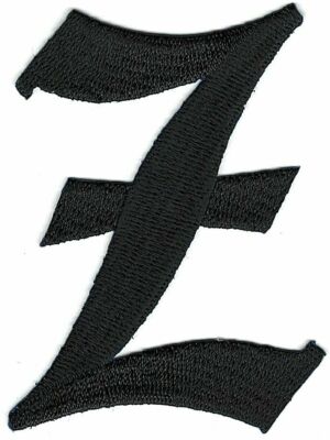 3" Fancy Black Old English Alphabet Letter Z Embroidered Patch | eBay
