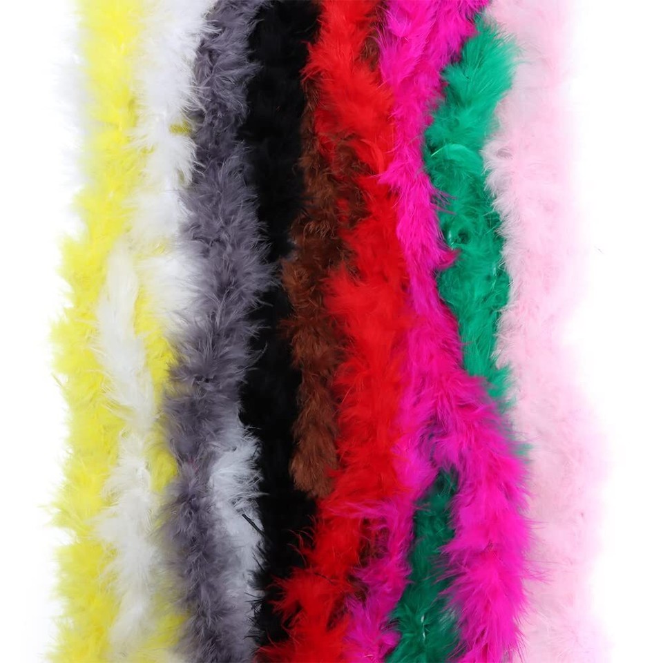 8 Pcs Feather Boas Set6.6ft Colorful Feather Boa Fluffy Boas for Women ...