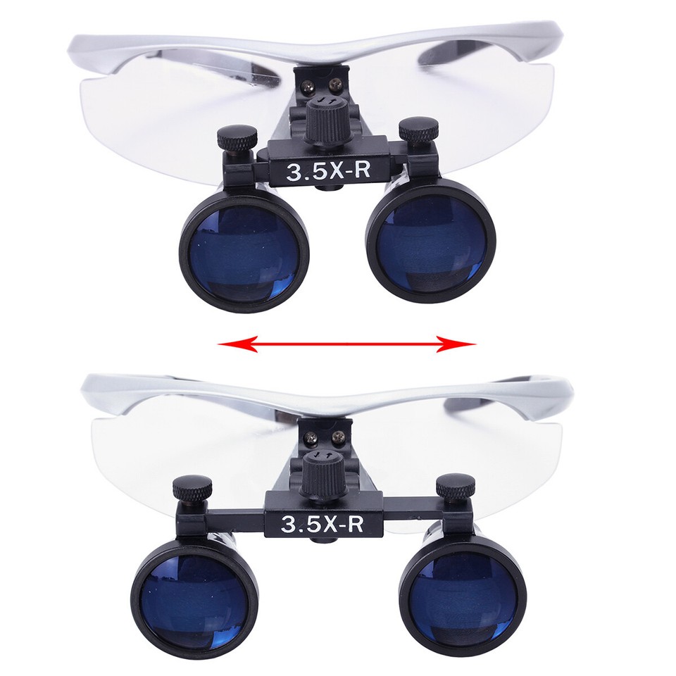 Dental Surgical Binocular Loupe Magnifier Glasses 3.5X-R Dentisit LED ...