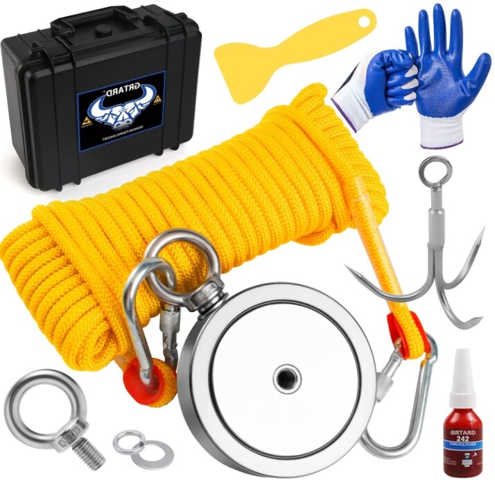 Fishing Magnets double sided kit super strong large with rope case 700 ...