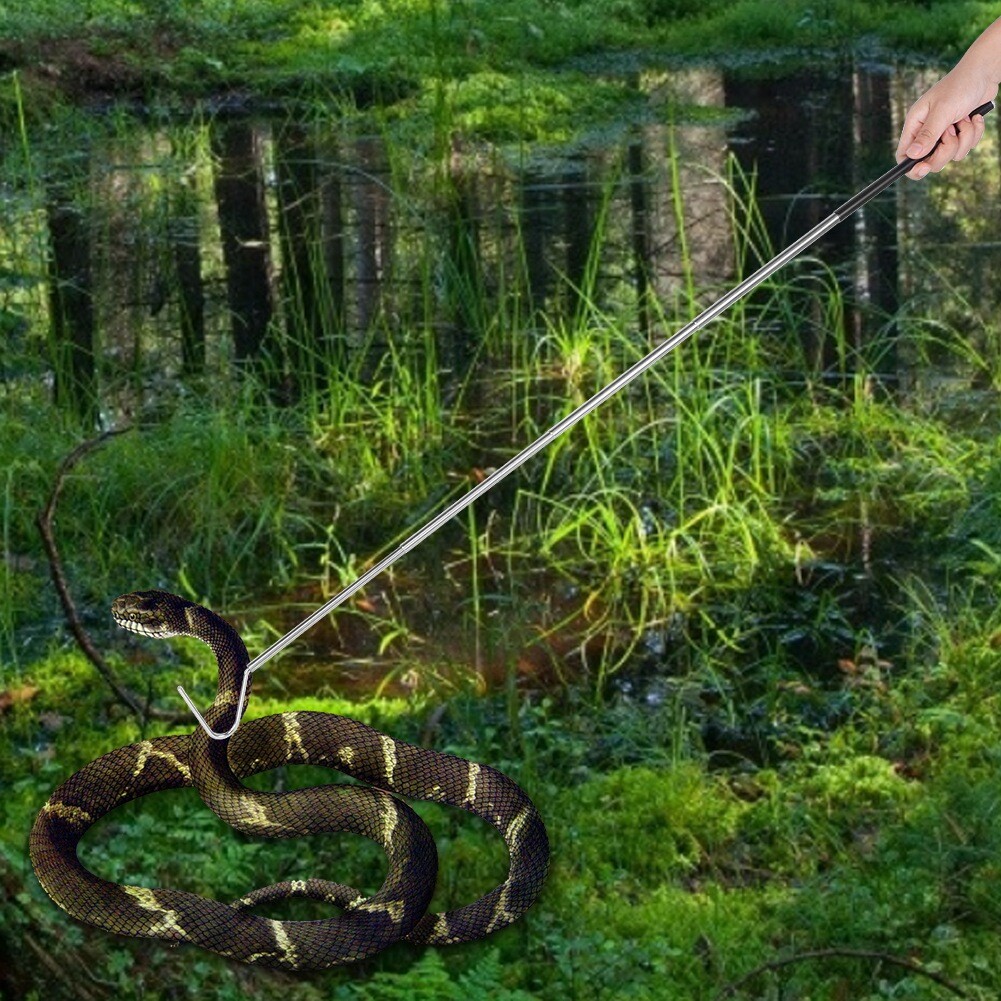 2* Stainless Steel Extensible Telescopic Snake Reptile Catcher Capture ...