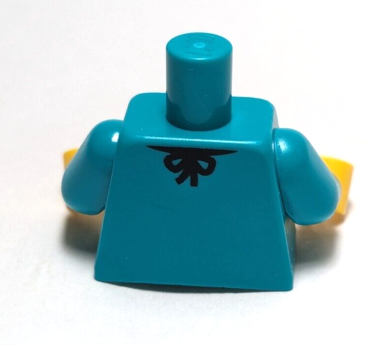 Lego - Minifigure Torso - Teal Blue, Black Apron, Paw Print, Pet ...
