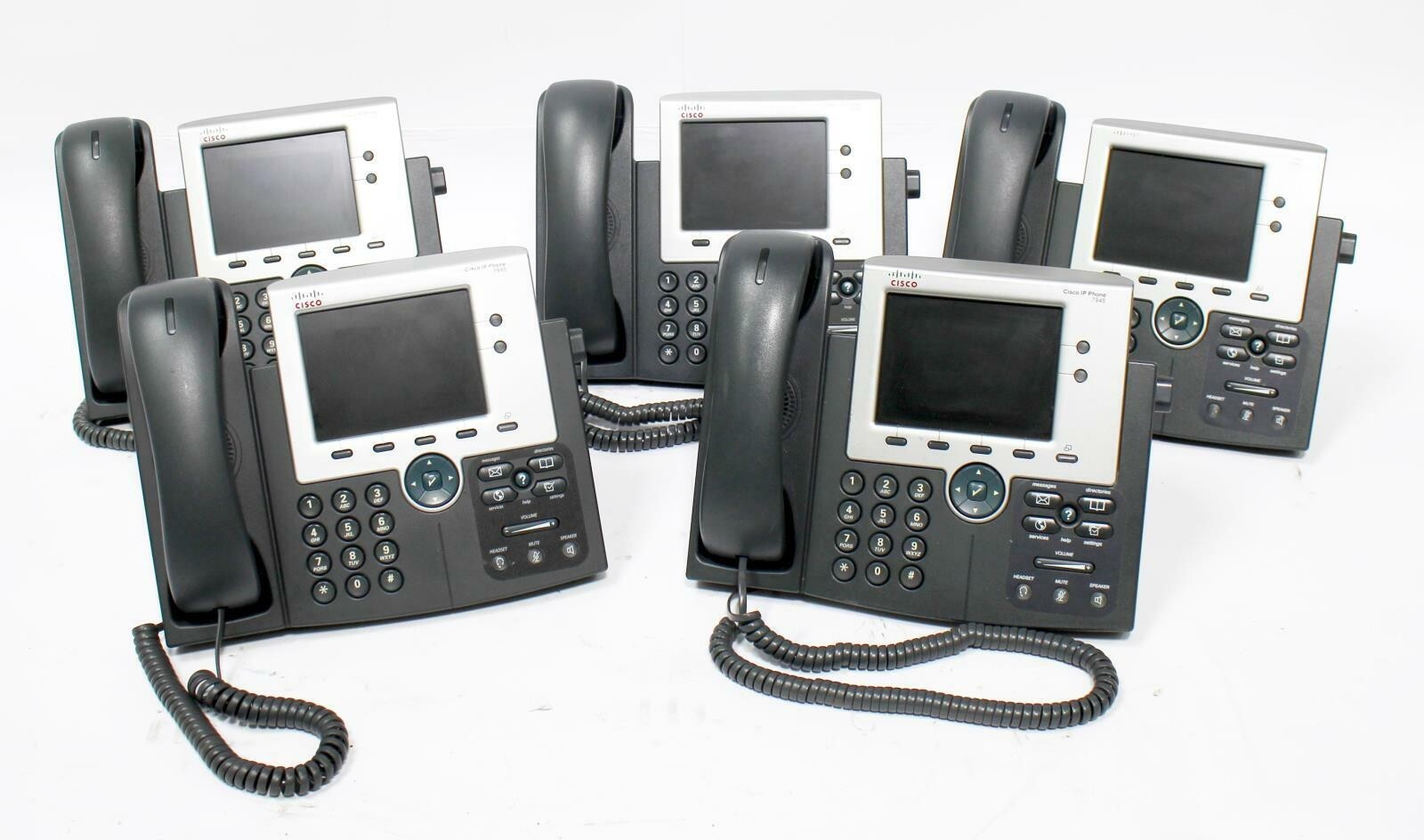 Lot of 7 Cisco CP-7945G 7945 Unified IP Phone Color LCD 5-Inch TFT ...