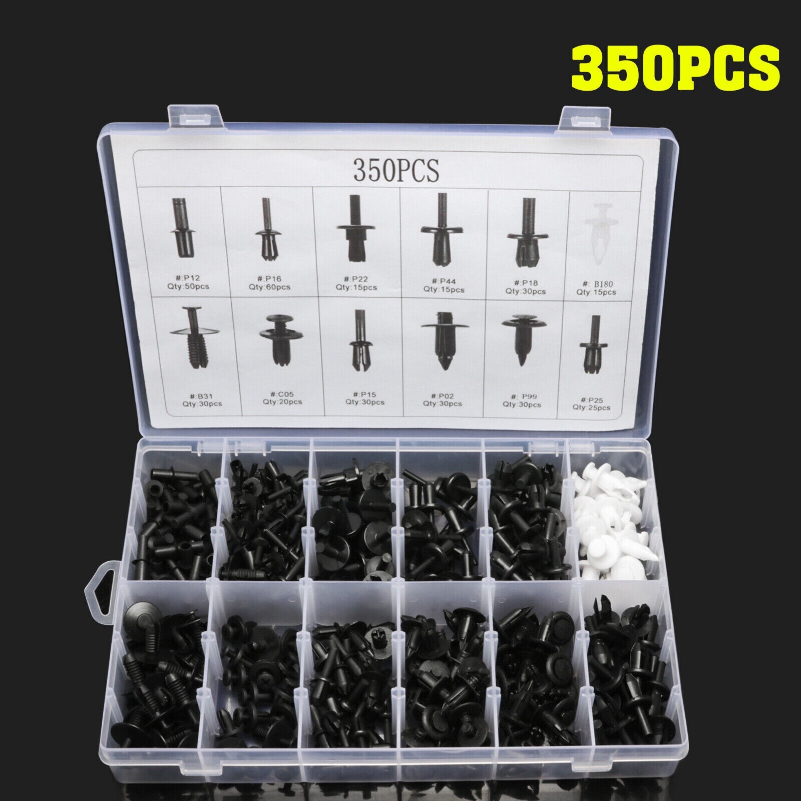 350x Push Pin Rivet Fastener Moulding Clip For Car Body Fender Bumper ...