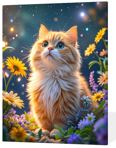 Cat DIY Paint by Numbers Kit for Adults Beginner Cat Paint by Number ...