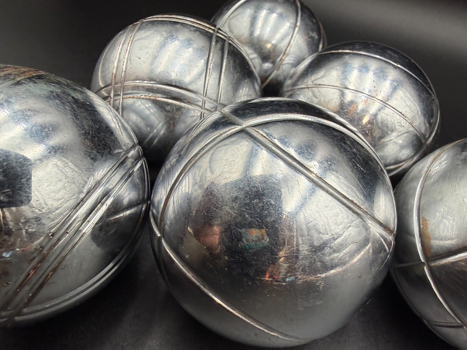 Metal Boules Petanque Game Balls Set of 6 Steel Outdoor Throwing Balls ...