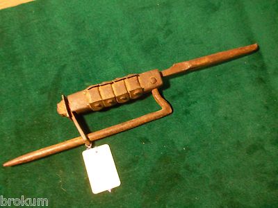 RARE! Antique Primitive Handforged Iron Stockade Lock with Key ...