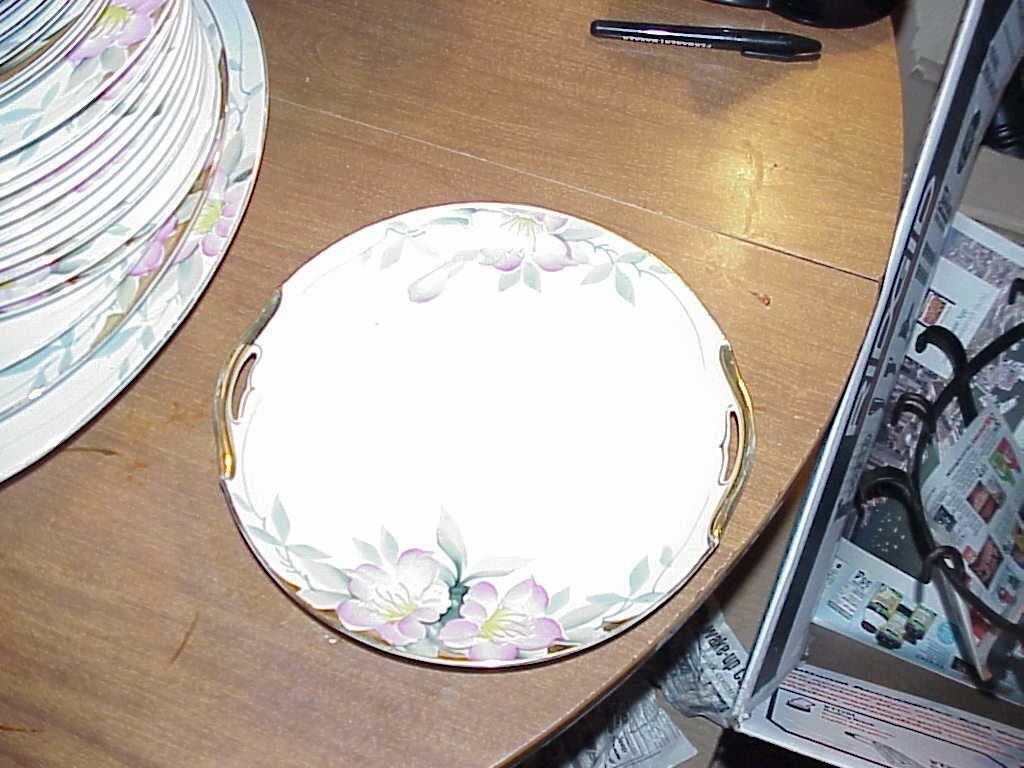 NORITAKE AZALEA PATTERN 19322 ROUND SERVING DISH WITH HANDLES RED MARK ...