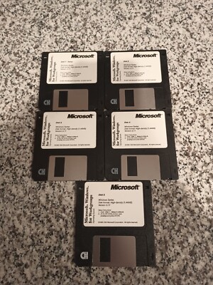 Vtg 1993 Microsoft Windows for Workgroups Series MS-DOS Software Floppy ...