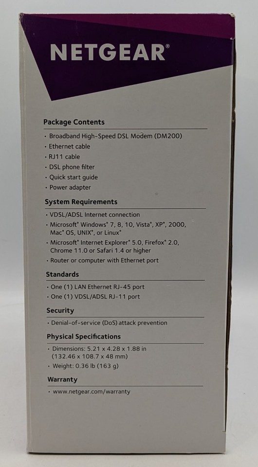 NETGEAR DM200-100NAS DSL VDSL/ADSL High-Speed Broadband Modem WORKS ...