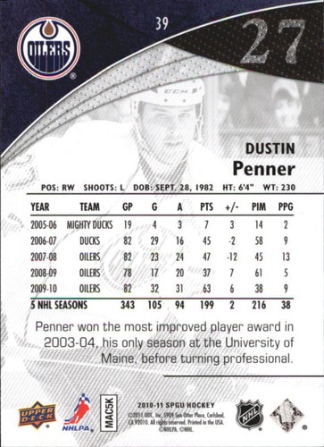2010-11 SP Game Used Edition - #39 Dustin Penner for sale online | eBay