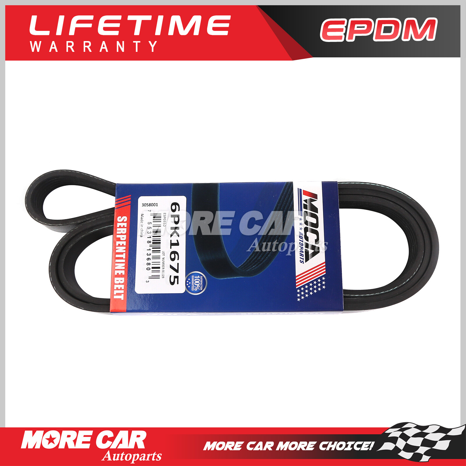 EPDM Serpentine Belt 6PK1675 fit for Lexus GS300 IS300 Buick Cascada ...