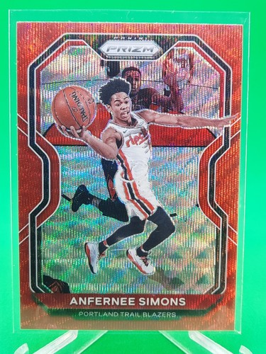 ANFERNEE SIMONS 2020-21 NBA PANINI PRIZM RED RUBY WAVE PRIZMS CARD #24 ...