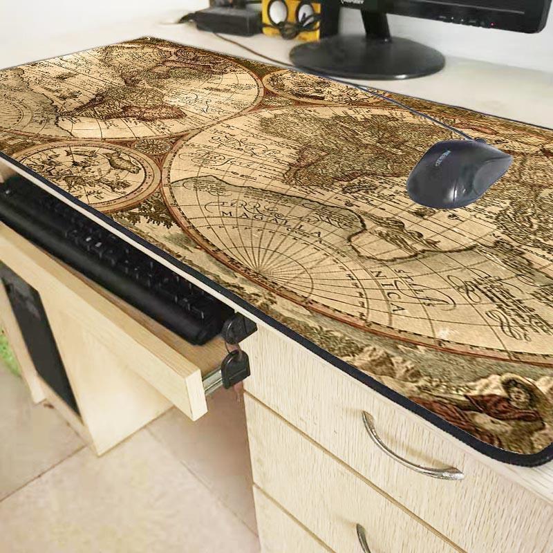 Large Gaming Mouse Pad Desk Mat Old World Map Keyboard PC Gamer Office ...