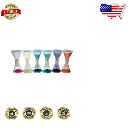 Educational Sand Timer Set of 6 - Durable & Vibrant Color Timers for ...
