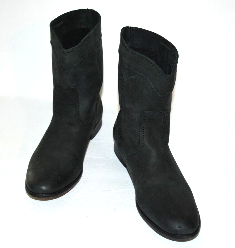 FRYE CARA ROPER SHORT BLACK DISTRESS LEATHER SLIP ON WOMEN 9 M *EUC* | eBay