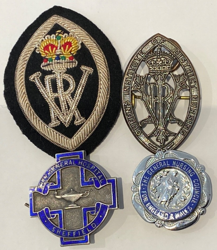 coll 4 old NURSES BADGE Sterling Silver 1957 Hospital Sheffield - Edith ...