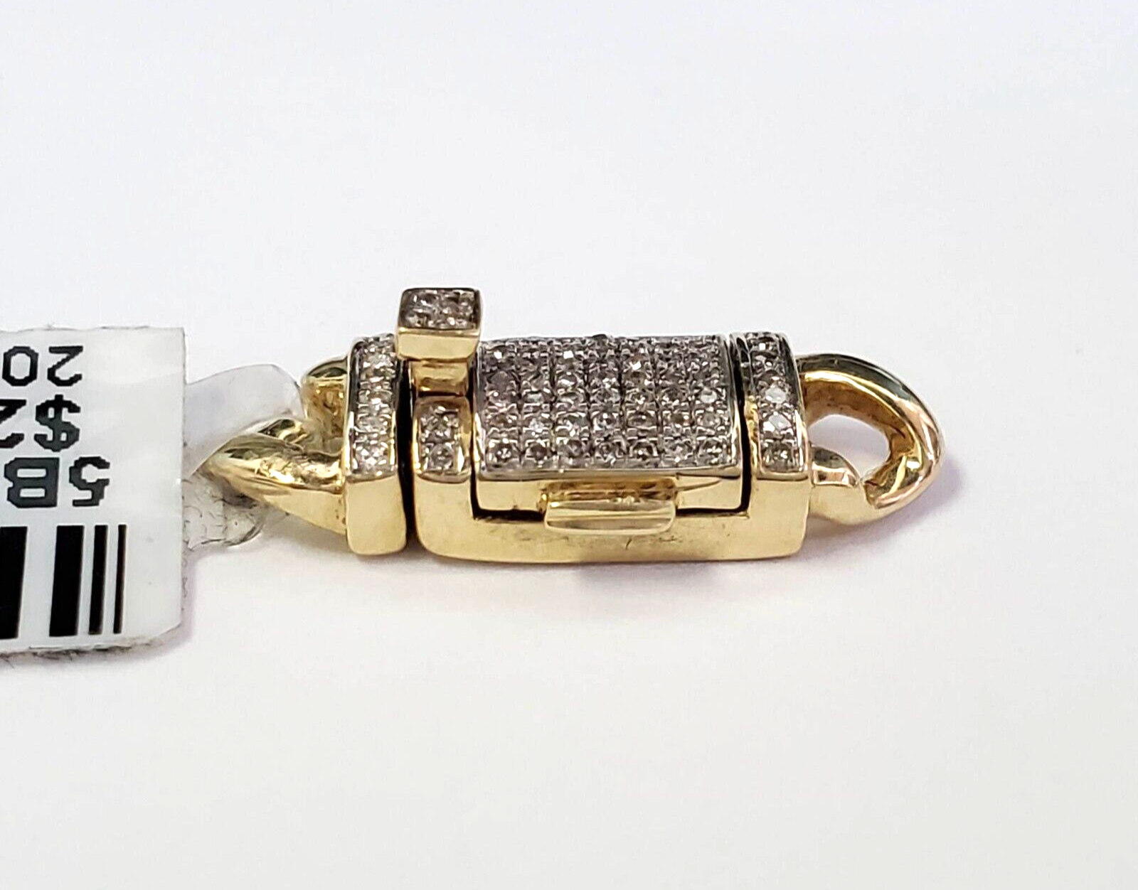 10K Yellow Gold Diamond Box Clasp Cuban Accessory 7-75MM Pave Set ...