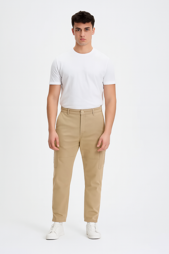 Firetrap Mens Cargo Trousers Cotton Chino Pants Casual Workwear Combat ...