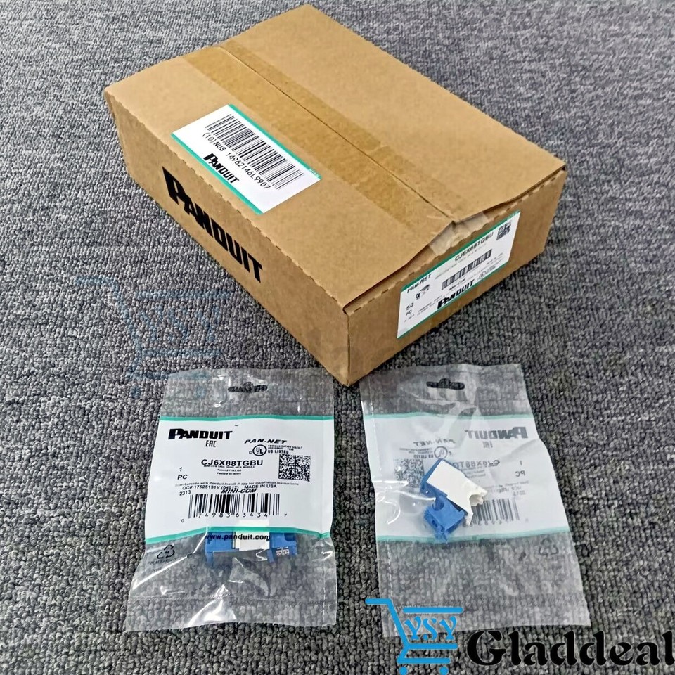 New CJ6X88TGBU (BOX OF 50) For Panduit Cat6a 10 Gig Mini-Com Jack Blue ...