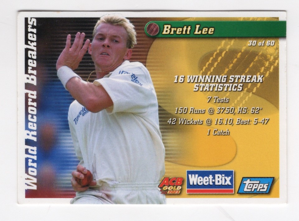 Sanitarium Australian Cricketer Card 2002. Dennis Lillee / Brett Lee | eBay