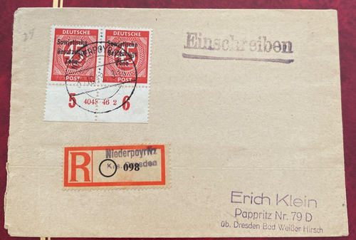 1948, SBZ, Ziffer mit Hausauftragsnummer auf Brief | eBay