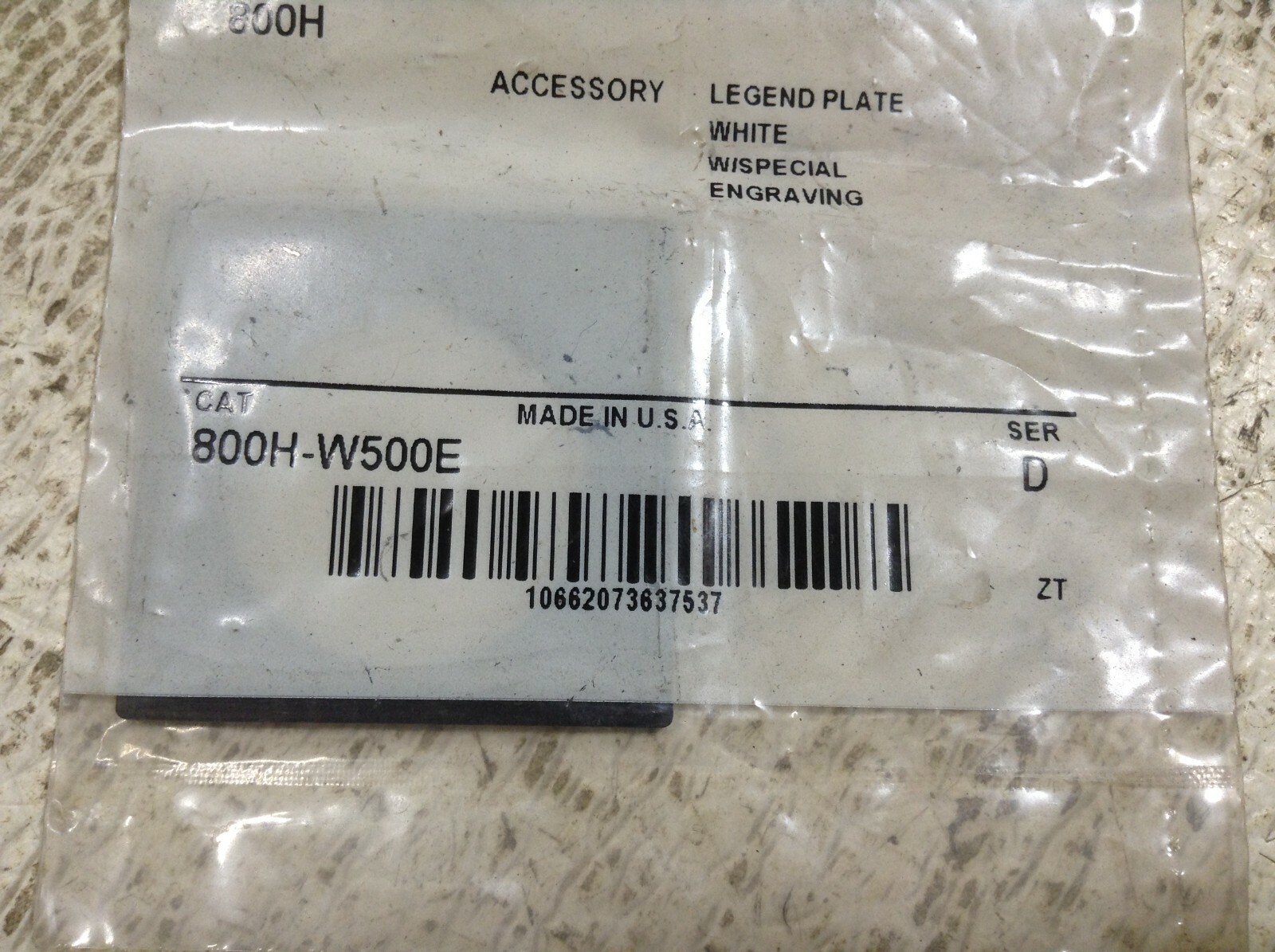 Allen Bradley 800H-W500E Accessory Legend Plate Single Cont. Inch ...