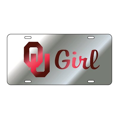 OKLAHOMA Sooners OU GIRL Mirrored License Plate / Car Tag | eBay