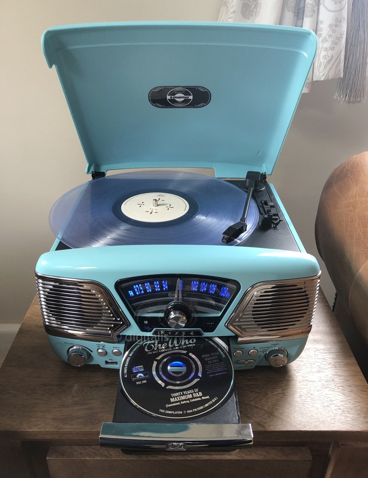 Steepletone Roxy 4 1960 Retro Style Record Player 4-in-1 Music Centre ...