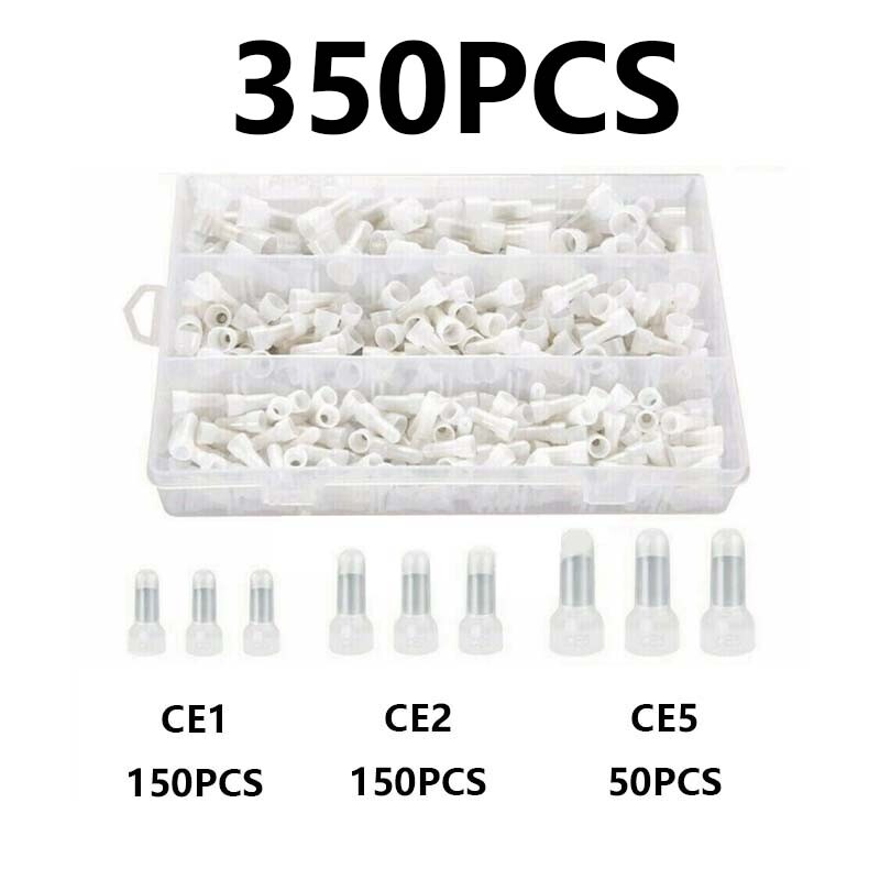 350Pcs Nylon Closed End Caps Crimp Cap Copper Core Connectors 22-10AWG ...