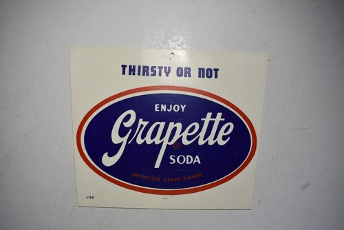 VINTAGE GRAPETTE SIGN, TOMMY TUCKER PLASTIC, 1950'S | eBay