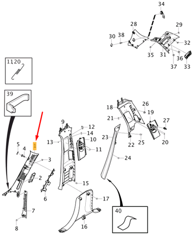 VOLVO XC90 MK2 Garniture de pilier gauche A 32244288 NOUVEAU ORIGINE | eBay