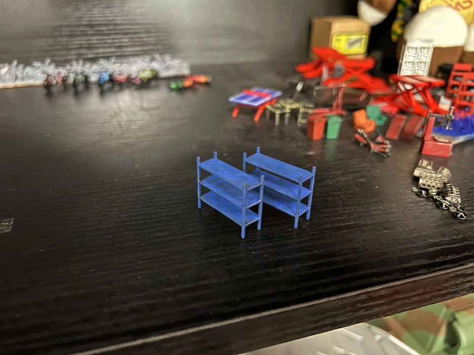 Miniature 1/64 Diorama Car Garage Props Model Car Workshop Repair Tool ...
