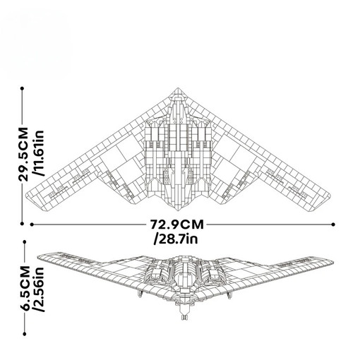 2063pcs B2 Stealth Bomber Building Blocks Military Model Kit Display ...