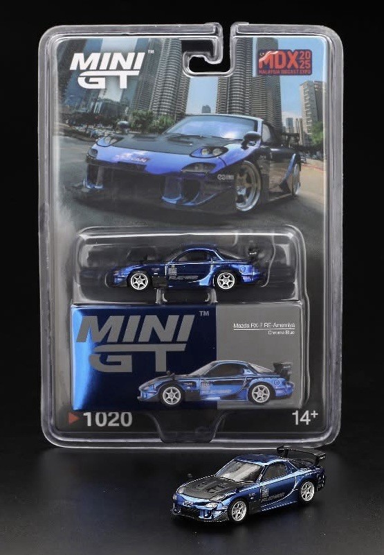 Mini GT Mazda RX-7 RE-Amemiya Chrome Blue MDX 2025 Event Exclusive No ...