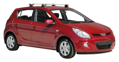 Prorack Silver 2 Bar Aero Through Bar kit to suit Hyundai i20 5dr Hatch ...