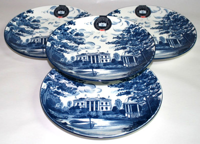 Eaton Fine Dining Country Heritage Blue 8" Salad Plates Set of Four New ...