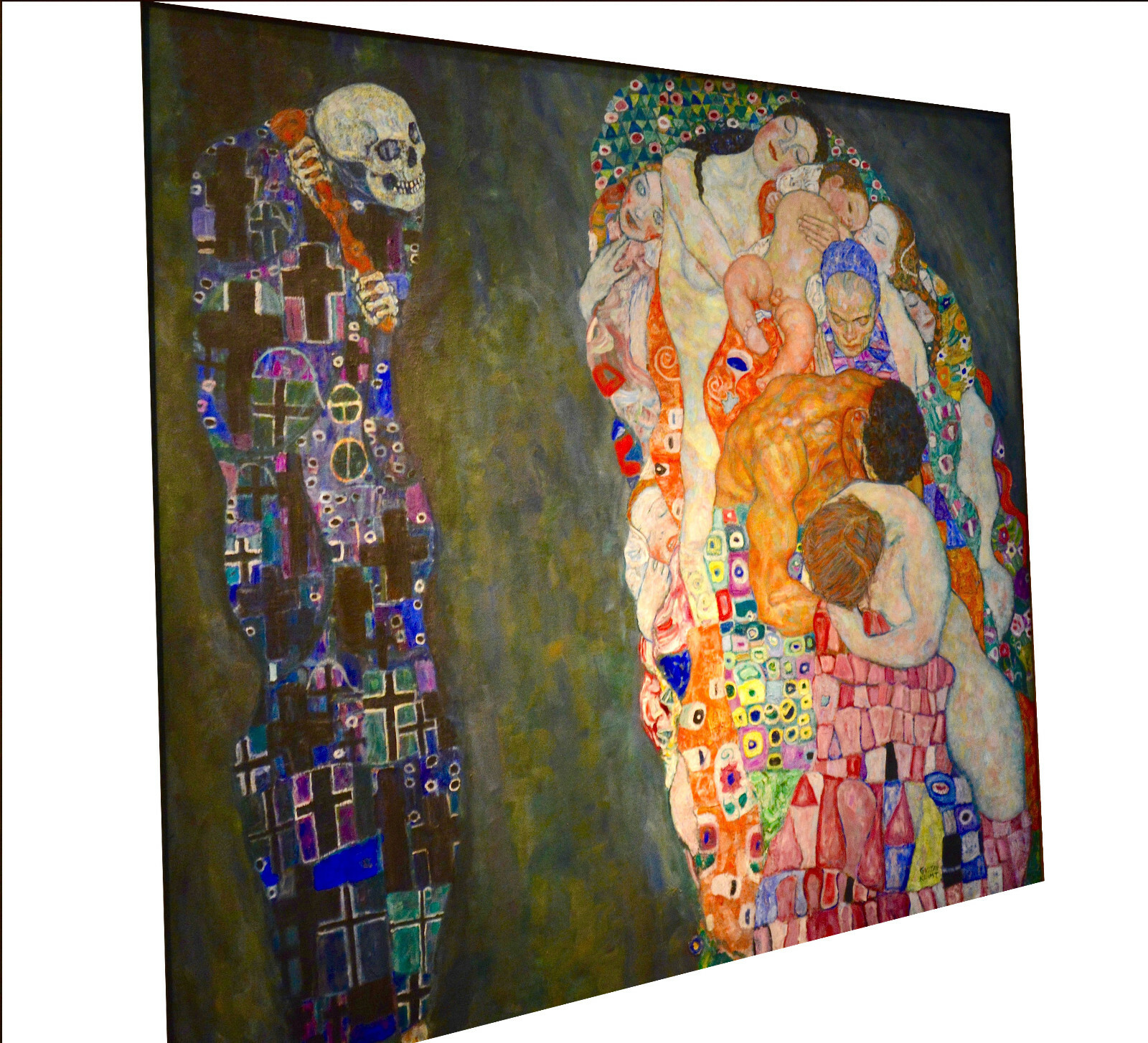 gustav klimt life death art painting print canvas 50cm x 50cm vintage ...