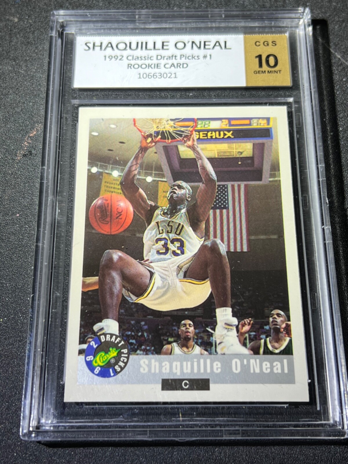 1992 Classic Draft Pick Shaquille O'Neal CGS 10 RC RARE SHAQ HOF + 92 ...