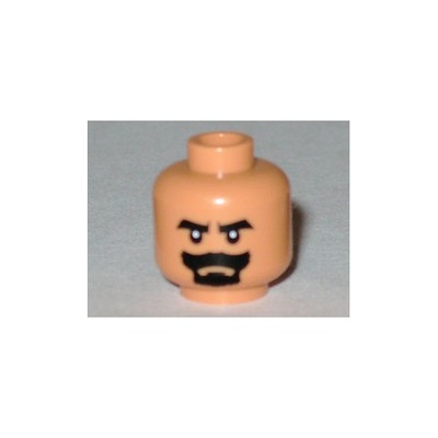 LEGO - Minifig, Head Beard w/ Thick Black Moustache & Eyebrows - Flesh ...