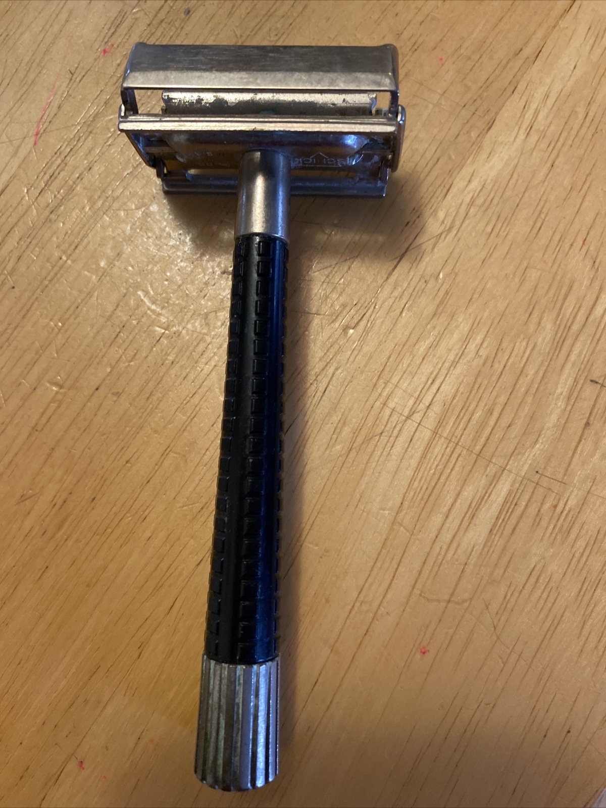 Vtg Schick Krona Double Edge Safety Razor Black Handle USA | eBay