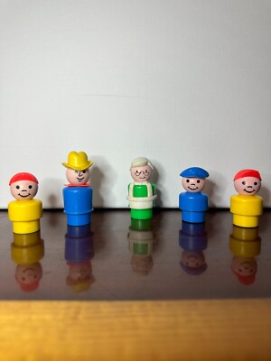 Vintage Fisher Price Little People Lot Bundle Cowboy, Grandparent, Boys ...